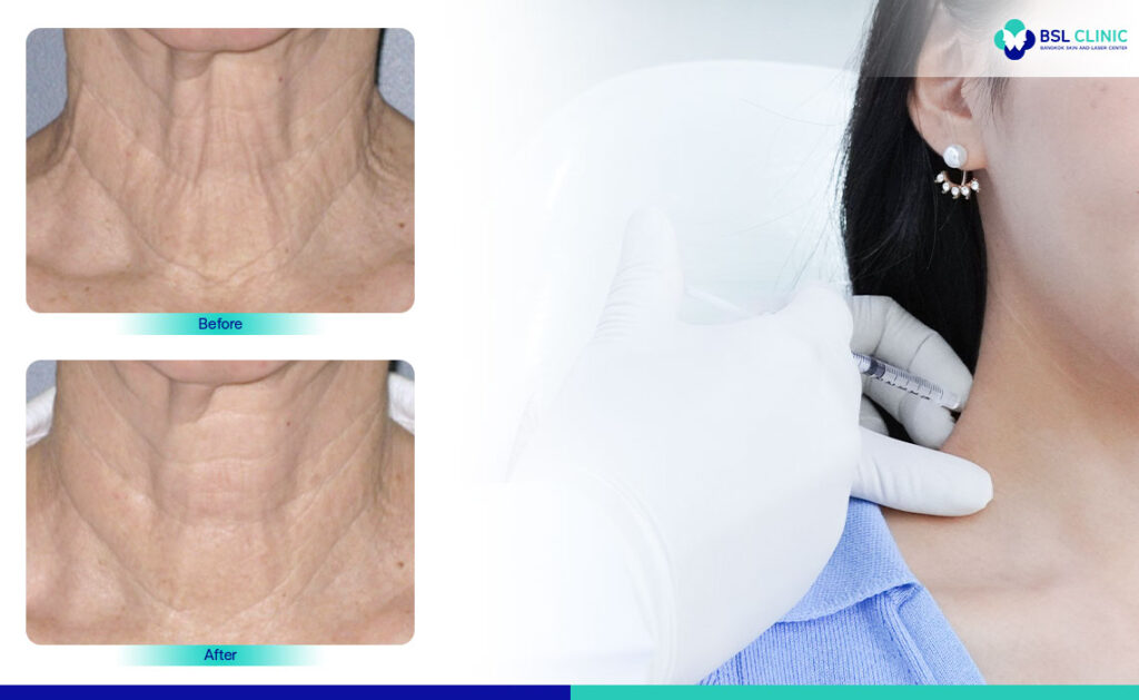 Neck lifting tightening and wrinkle removal without surgery.